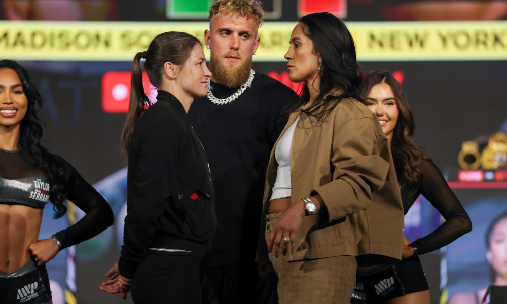 Taylor and Serrano Clash at The Garden Before Historic Trilogy in NYC ...